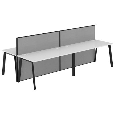 Citi A-Leg Back-to-Back Panel Screen 4P Workstation | Empire Furniture