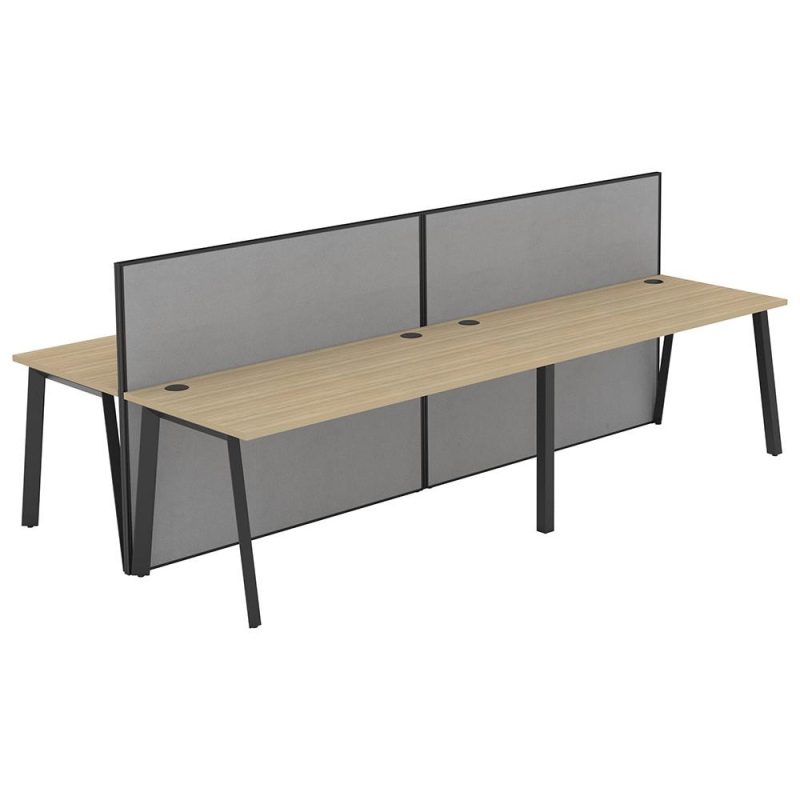 Citi A-Leg Back-to-Back Panel Screen 4P Workstation | Empire Furniture
