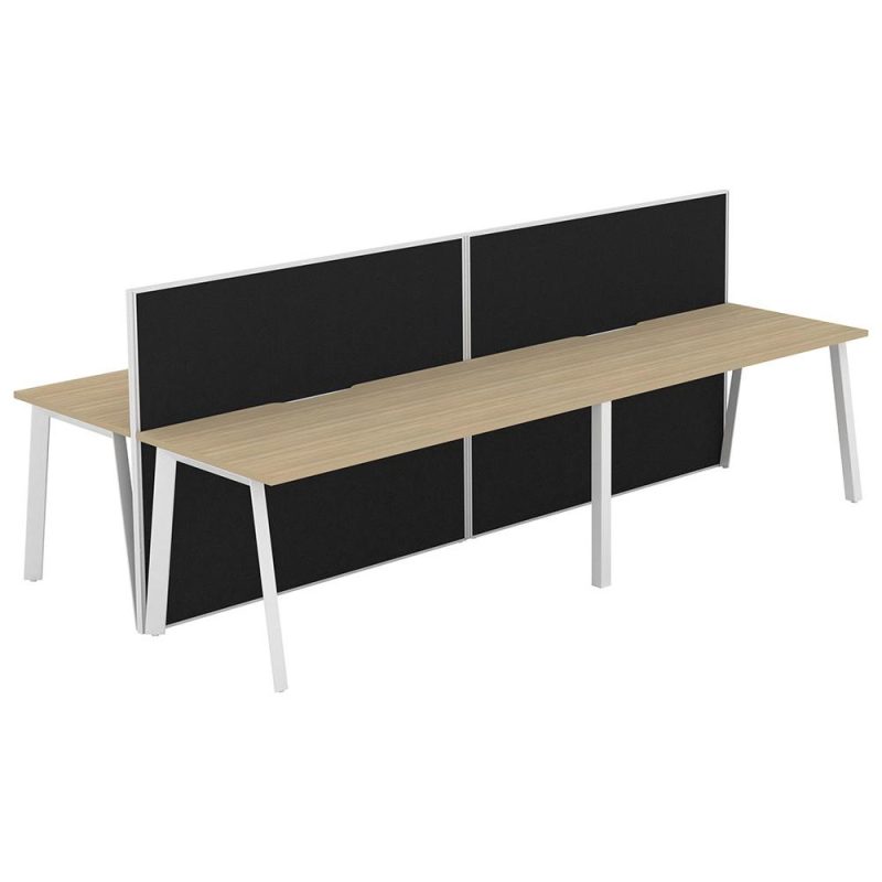 Citi A-Leg Back-to-Back Panel Screen 4P Workstation | Empire Furniture