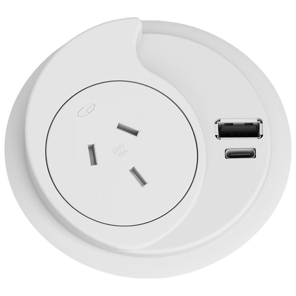 Konexus In-Desk Power Module (GPO & Fast-Charge) | Empire Furniture